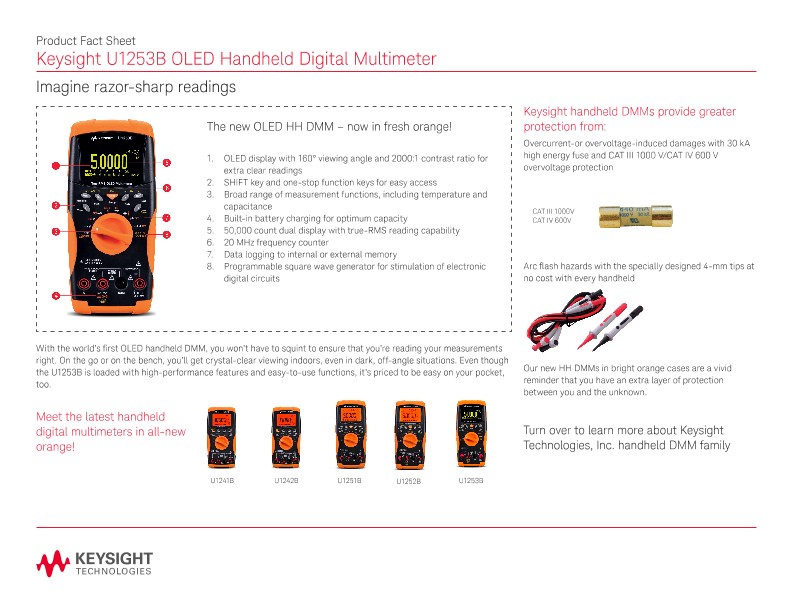 U1253B OLED Handheld Digital Multimeter PDF Asset Page | Keysight
